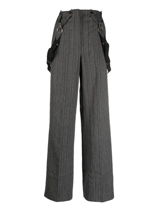 Philosophy Di Lorenzo Serafini Striped Suspender Trousers - Grey