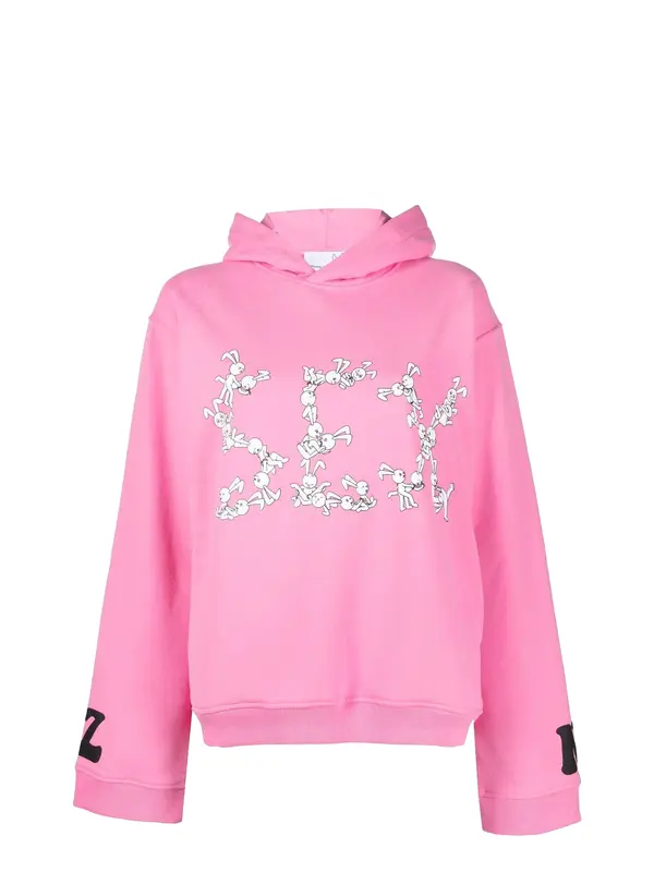 Natasha Zinko Slogan-print Oversized Hoodie - Pink