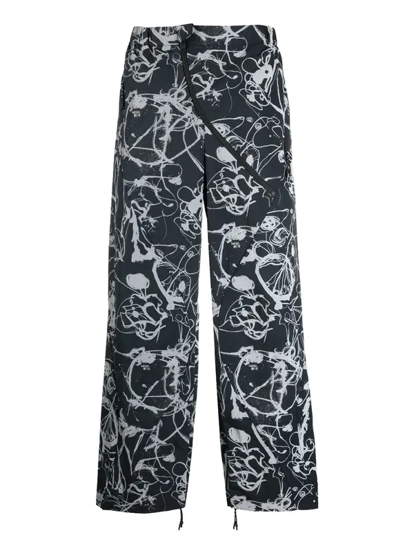 Alexander McQueen Abstract-print Straight-leg Trousers - Black