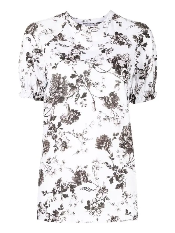 Erdem Beatrice Floral-print Cotton T-shirt - White