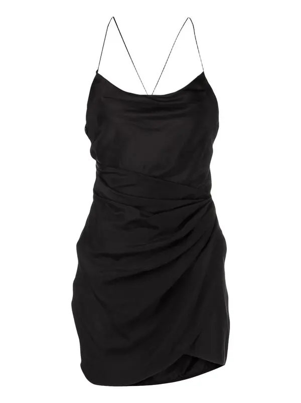 Gauge81 Scoop-neck Gathered Minidress - Black
