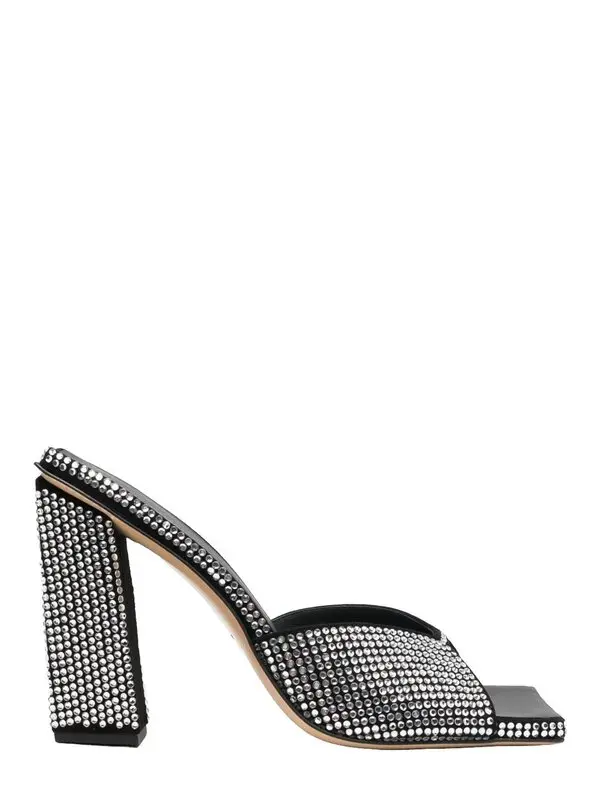 GIABORGHINI 115mm Crystal-embellished Block Heels - Black