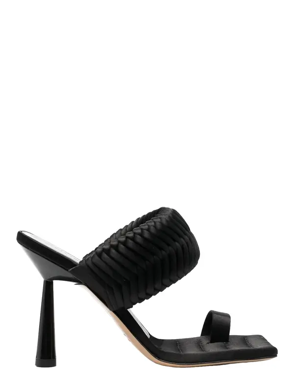 GIABORGHINI 115mm Leather Heeled Sandals - Black