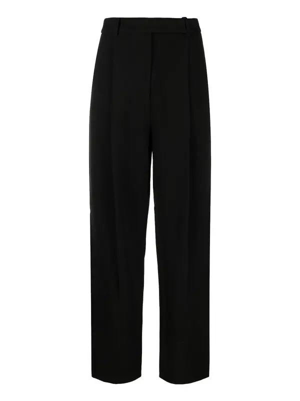 SELF-PORTRAIT High-waist Straight Trousers - Black