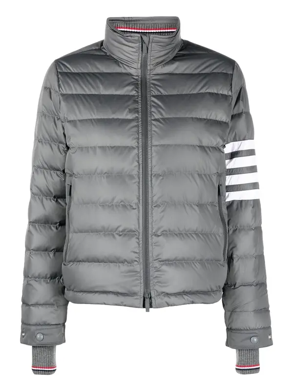 Thom Browne 4-bar Stripe-intarsia Funnel-neck Ski Jacket - Grey