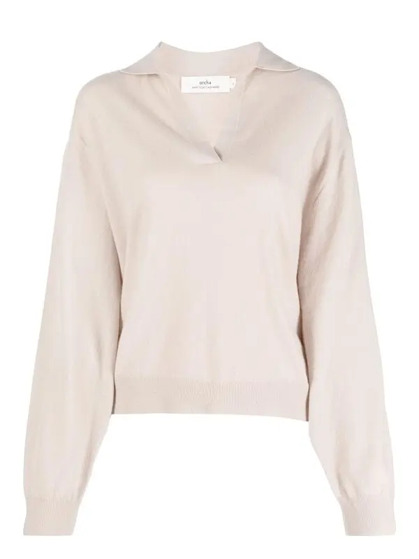 Arch4 V-neck Cashmere Jumper - Neutrals