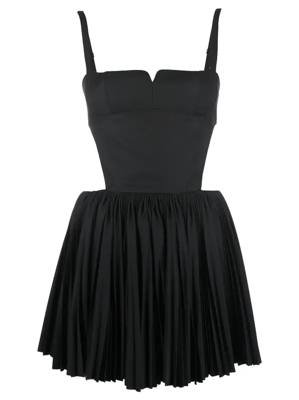 SHUSHU/TONG Open-back Pleated Minidress - Black