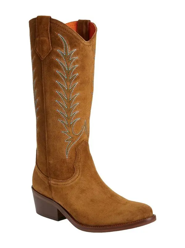 Penelope Chilvers Goldie Embroidered Cowboy Boots - Peat