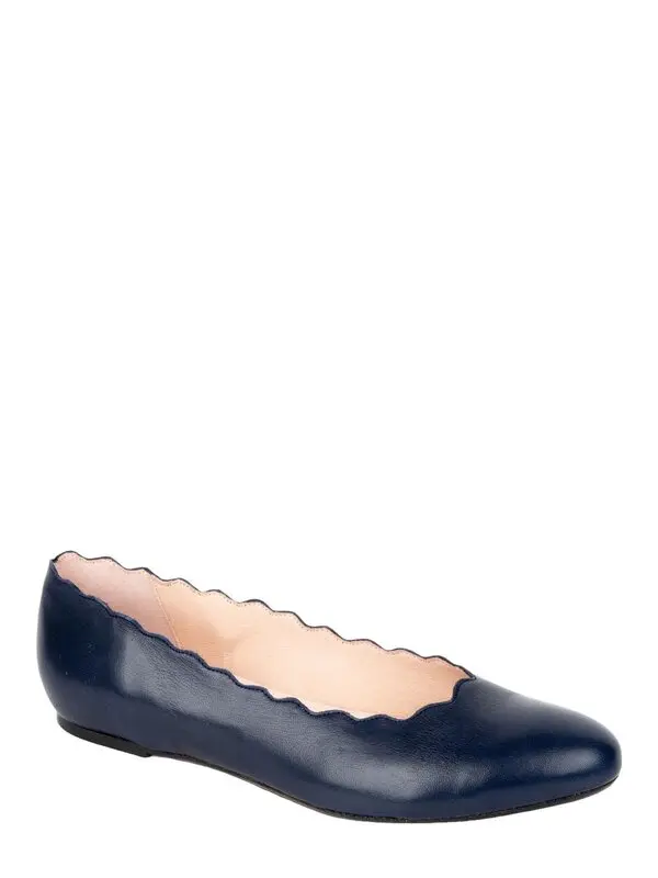 PATRICIA GREEN Palm Beach Scalloped Ballet Flat - Navy
