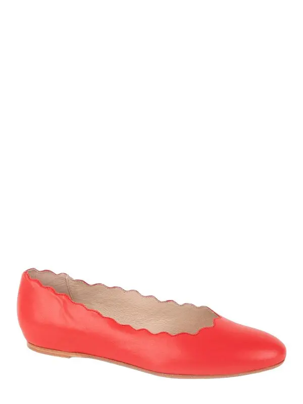 PATRICIA GREEN Palm Beach Scalloped Ballet Flat - Red