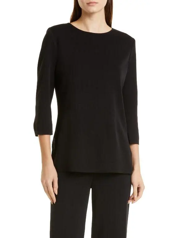 Misook Knit Tunic Top - Black