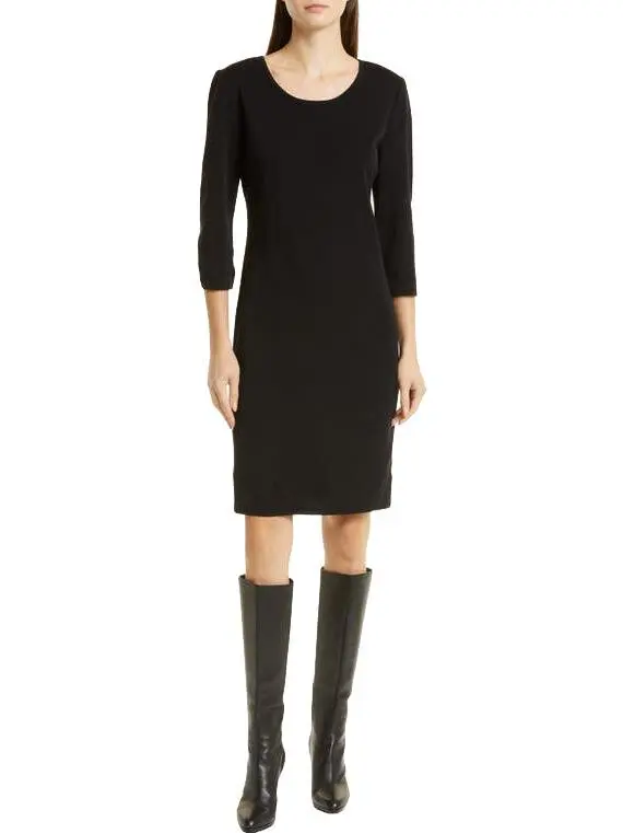 Misook Scoop Neck Knit Dress - Black