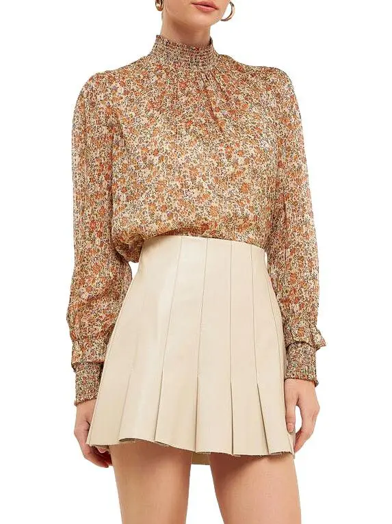 Endless Rose Floral Stripe Chiffon Blouse - Ivory Multi