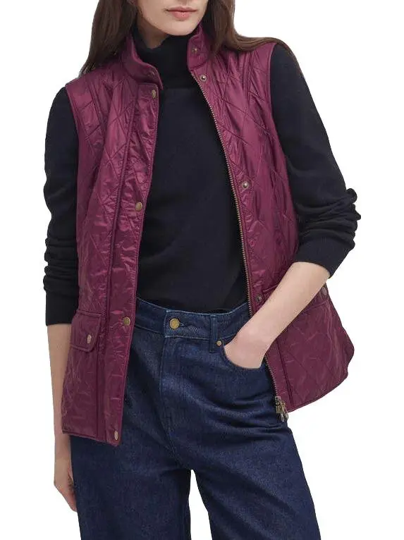 Barbour Wray Fleece Lined Vest - Black Cherry
