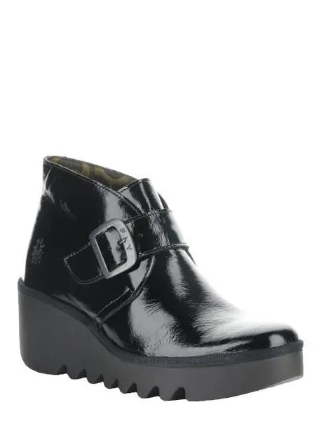 Fly London Birt Wedge Bootie - 011 Black