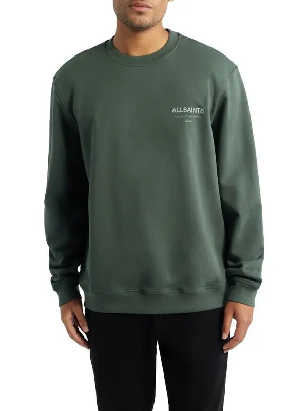 ALLSAINTS Underground Logo Organic Cotton Sweatshirt - Garnet Green