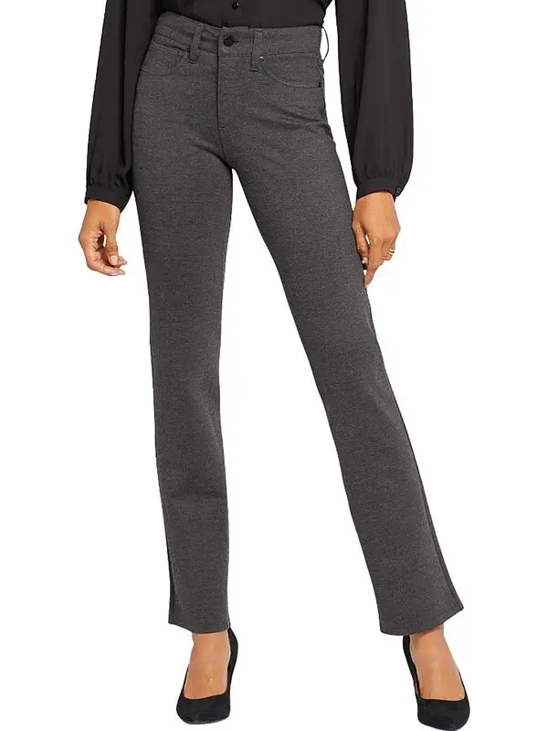 NYDJ Marilyn Straight Ponte Pants - Charcoal Heather