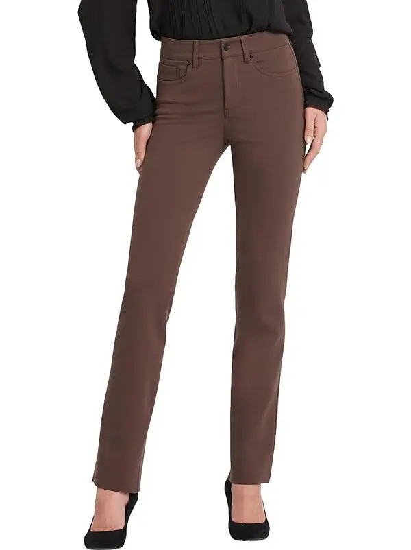 NYDJ Marilyn Straight Ponte Pants - Coffee Bean