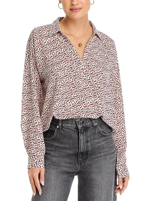 NYDJ Becky Dot Print Blouse - Bobcat