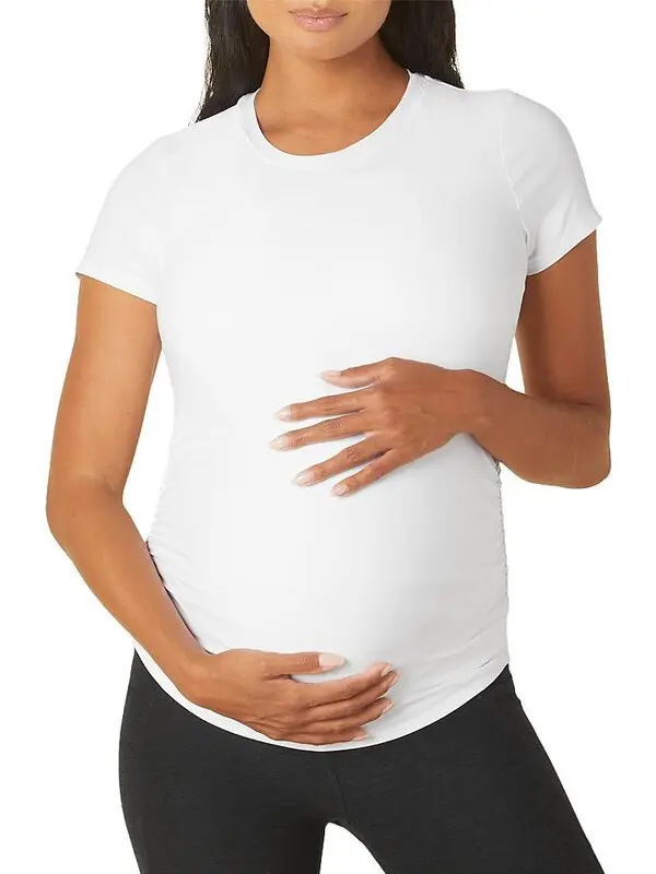 Beyond Yoga On The Down Low Maternity Top - Cloud White