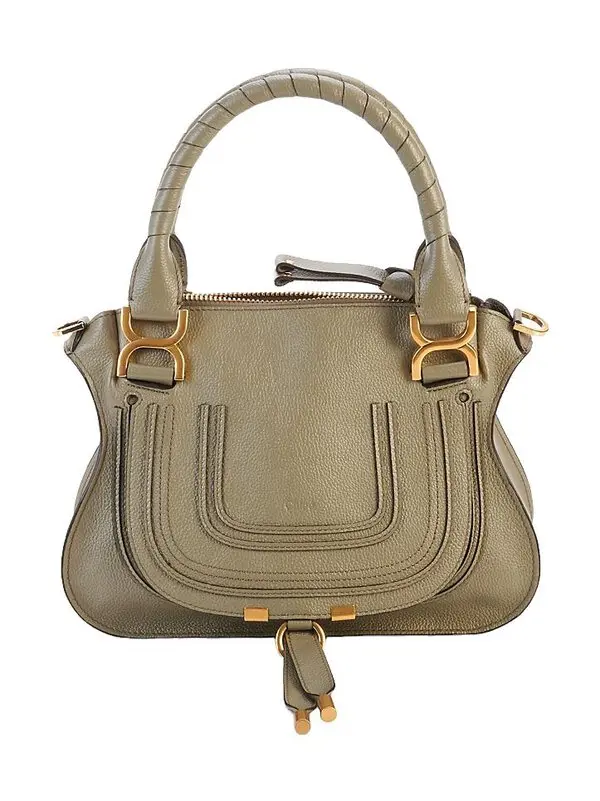 Chloé Marcie Small Leather Satchel - Aloe Green Grain Leather