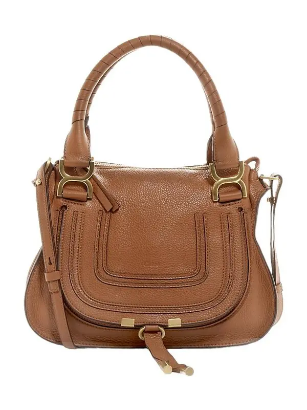 Chloé Marcie Small Leather Satchel - Tan Grain Leather