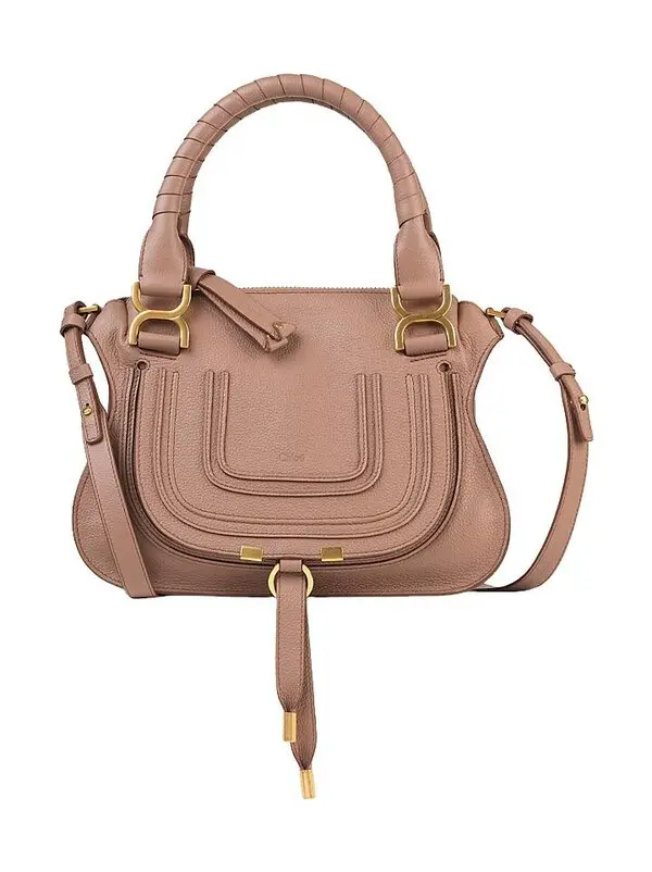 Chloé Marcie Small Leather Satchel - Woodrose Grain Leather