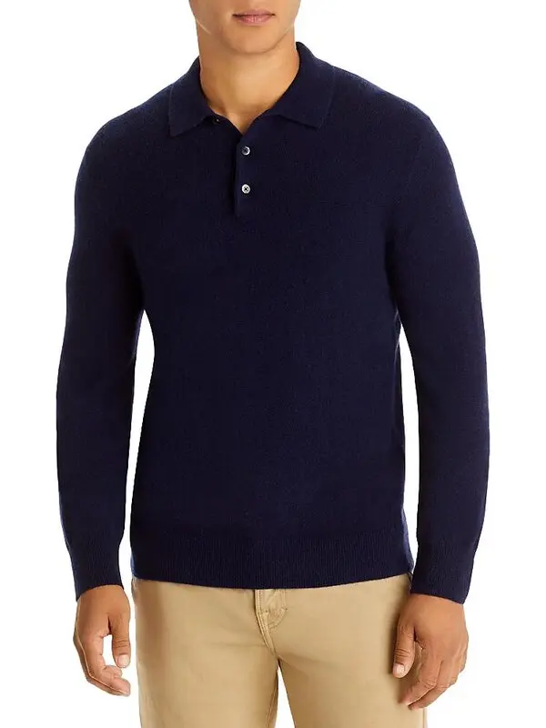 Bloomingdale'S Cashmere Three Button Polo Sweater Exclusive - Navy Blue