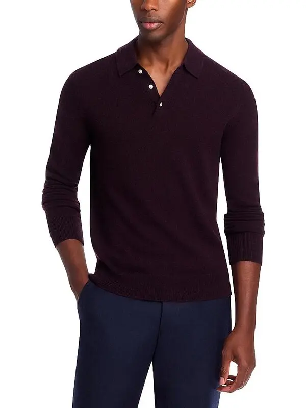 Bloomingdale'S Cashmere Three Button Polo Sweater Exclusive - Raisin