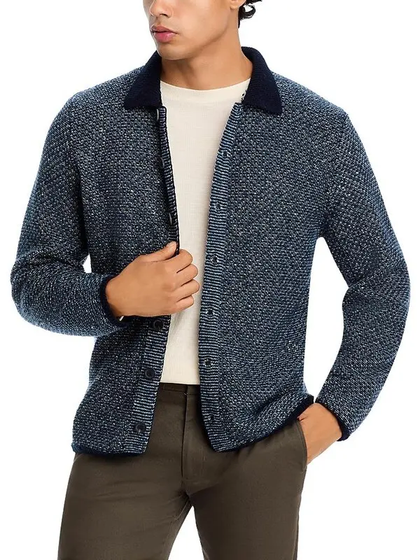 Inis Meáin Breidin Stitch Cardigan - Blue Mix