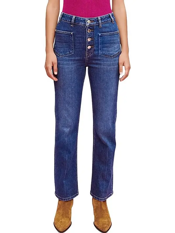 Maje High Rise Straight Jeans - Blue