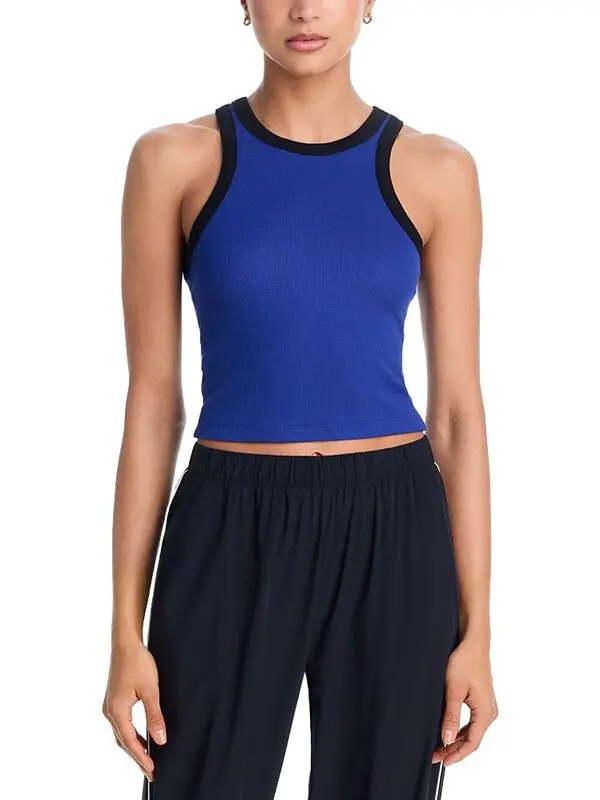 Splits59 Kiki Cropped Tank Top - Cobalt/black