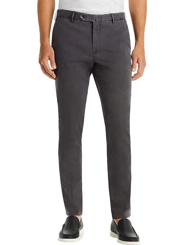 PT TORINO Delave Stretch Tricotine Slim Fit Dress Pants - Gray