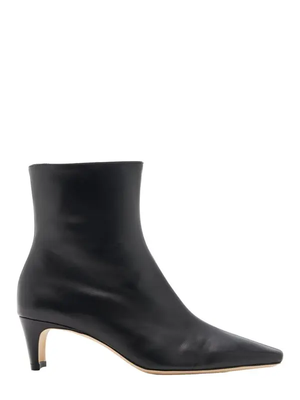 Staud Wally Leather Ankle Boots - Black