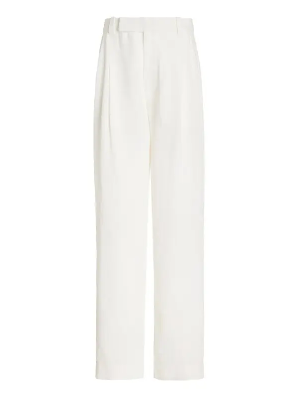 SIR. Clemence Pleated Linen-blend Pants - White
