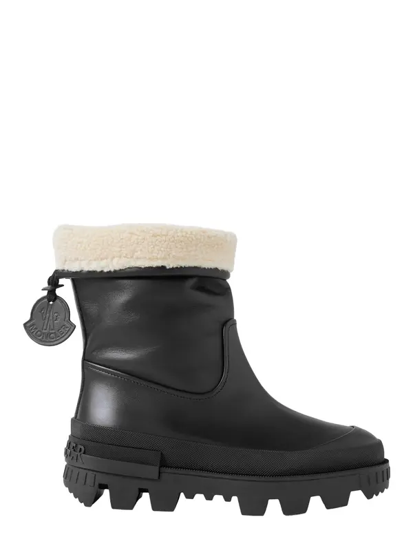 Moncler Moscova Leather Ankle Boots - Black