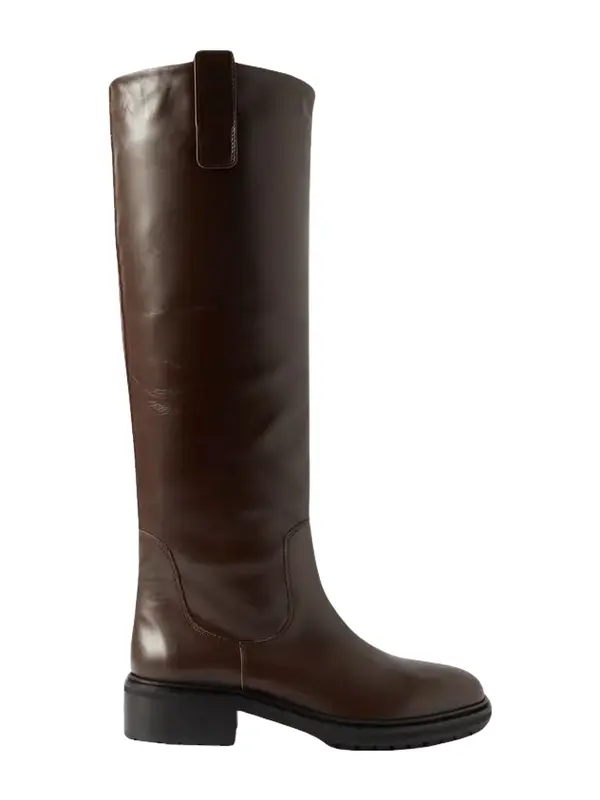 AeydĒ Henry Leather Knee Boots - Brown