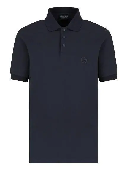 Giorgio Armani Stretch Cotton Piqué Polo Shirt - Navy
