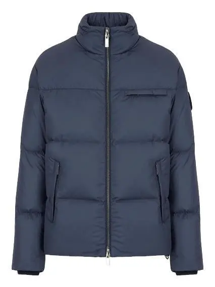 Giorgio Armani Bomber Jacket With Goose-down Padding - Navy