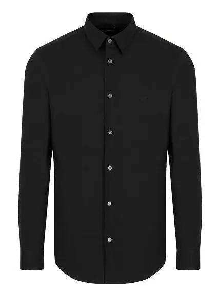 Emporio Armani Stretch Nylon-blend Shirt - Black