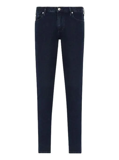Emporio Armani J06 Comfort Stretch-gabardine Slim-fit Trousers - Blue