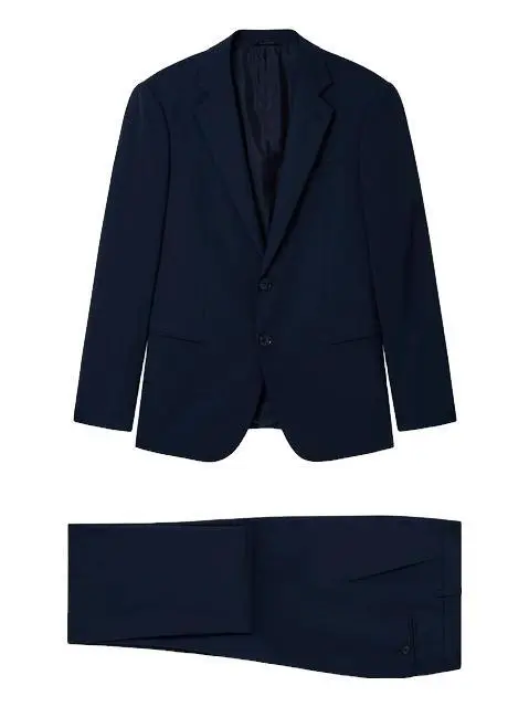 Giorgio Armani Single-breasted Soho Line Suit In Virgin Wool - Navy
