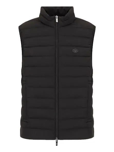 Emporio Armani Sleeveless Full-zip Padded Jacket - Black