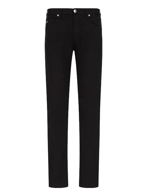 Emporio Armani J45 Regular-fit Stretch-gabardine Jeans - Black