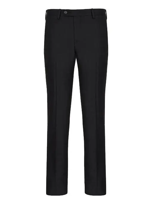 Emporio Armani Worsted Virgin-wool Trousers - Black