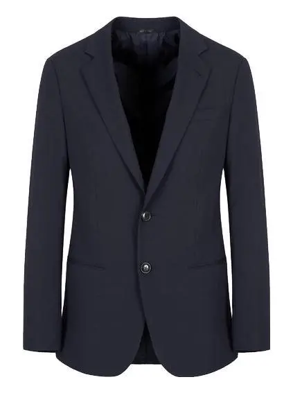 Giorgio Armani Pure Virgin Wool Soho Line Single-breasted Jacket - Navy