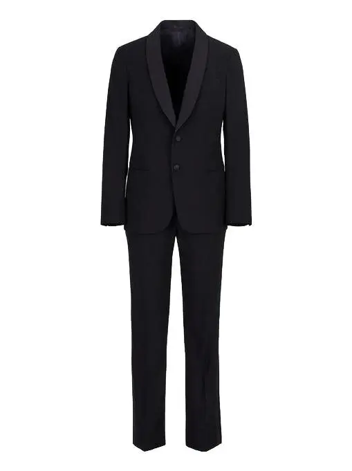 Giorgio Armani Soho Line Single-breasted Tuxedo In Wool Crêpe - Navy