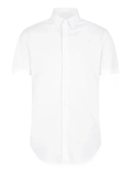 Giorgio Armani Short-sleeved, Cotton-jersey Shirt - White