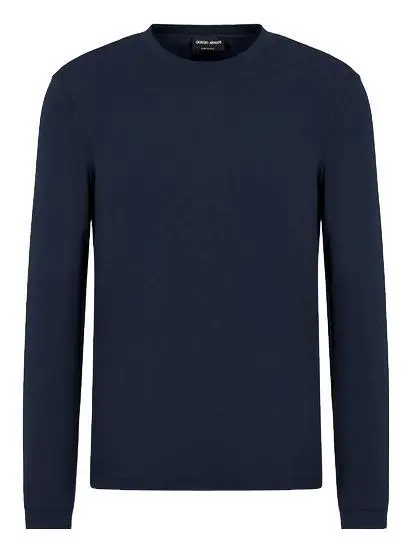 Giorgio Armani Stretch Viscose Jersey Jumper - Navy