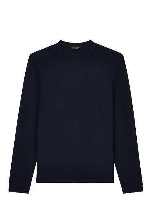 Giorgio Armani Stretch Viscose Jersey Jumper - Navy